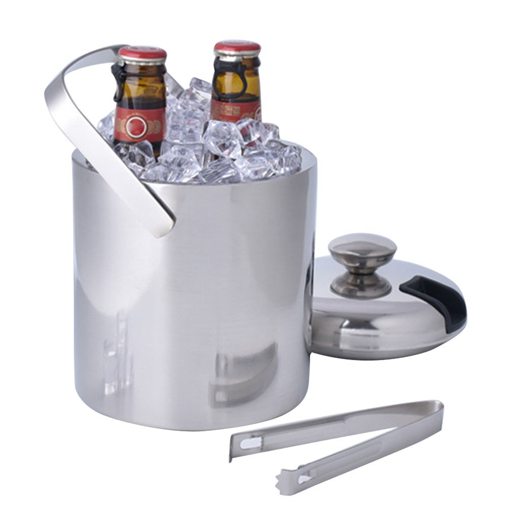 Double wall ice bucket, insulated stainless steel party champagne drink ...