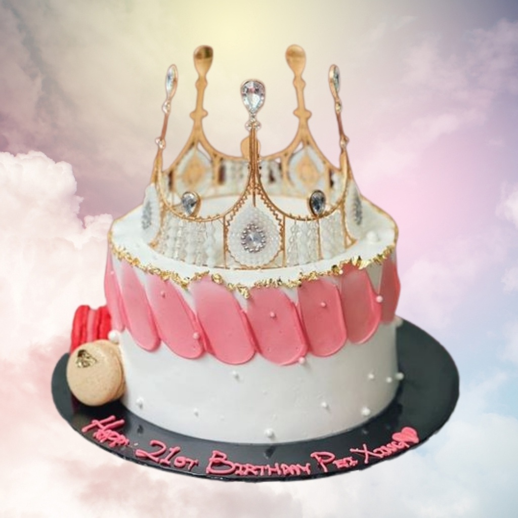 Halal-Certified Princess Coral Tiara Cake (Ideal For Princess) | Shopee ...