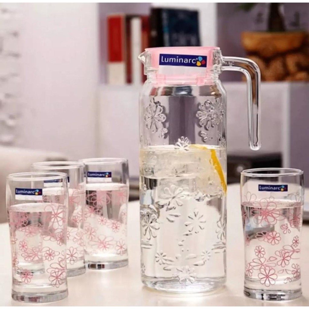Luminarc 5 Pcs Drinkset - Funny Flower (PinkSet) | Shopee Singapore