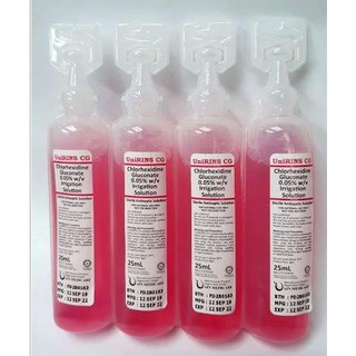 UNIRINS CG CHLORHEXIDINE GLUCONATE 0.05%w/v IRRIGATION SOLUTION 25ML x ...