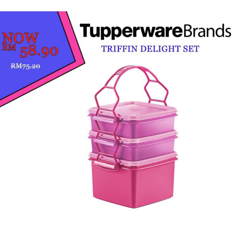Tupperware Triffin Delight Set 3 tier / Double Deep 2tier | Shopee ...