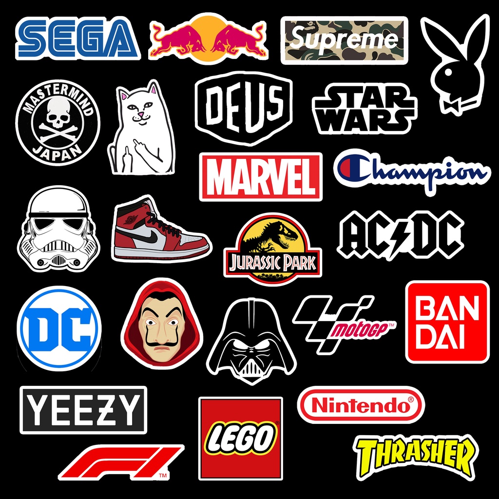 24pcs 2ND HYPEBEAST LOGO BRAND STICKER Medium Size Waterproof ...