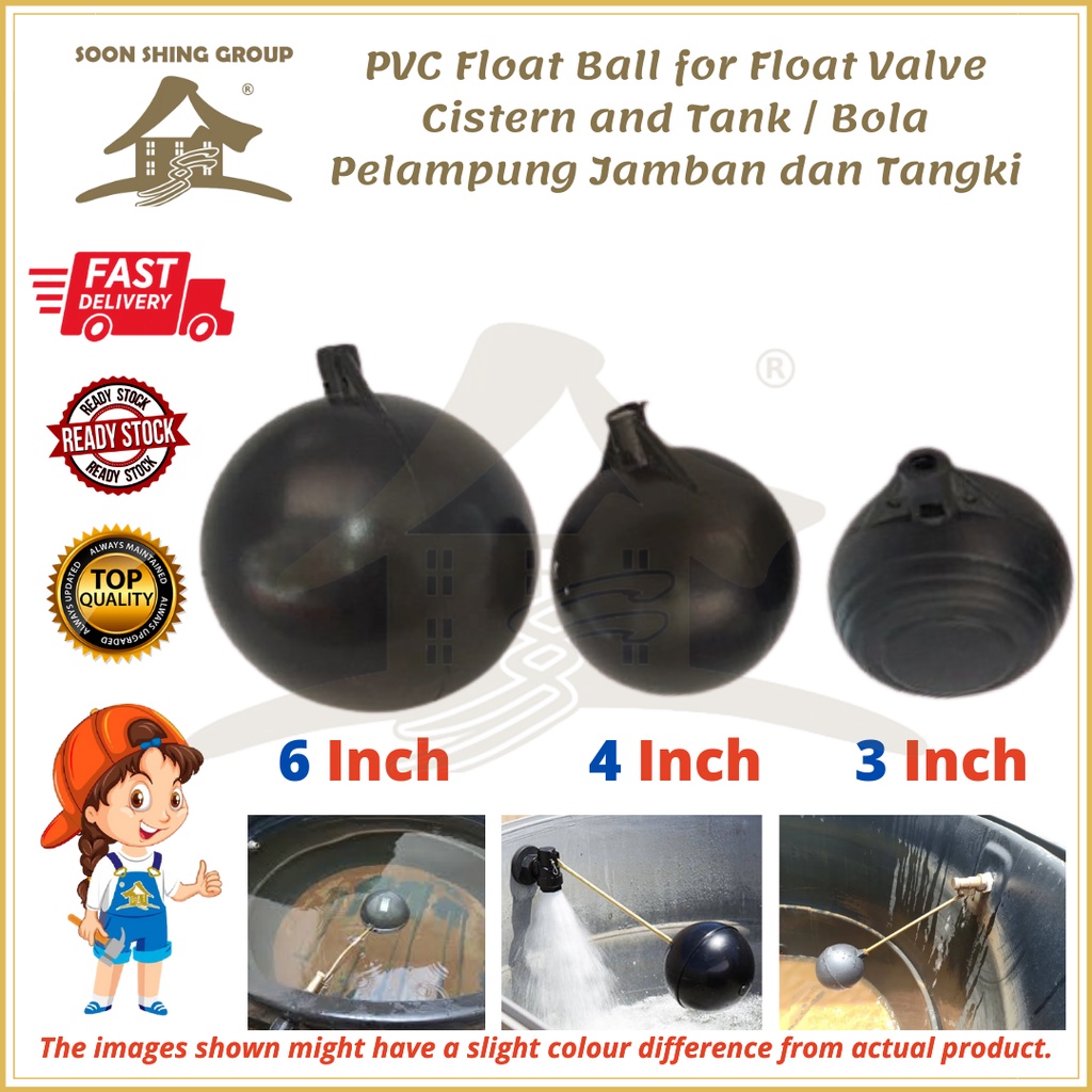 PVC Float Ball for Float Valve Cistern and Tank / Bola Pelampung Jamban ...