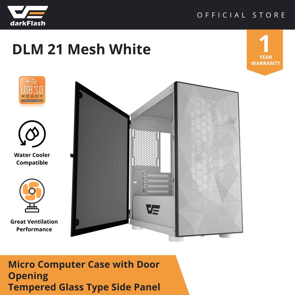 DARKFLASH DLM21 MESH microATX Computer Case | Black/White/Pink ...