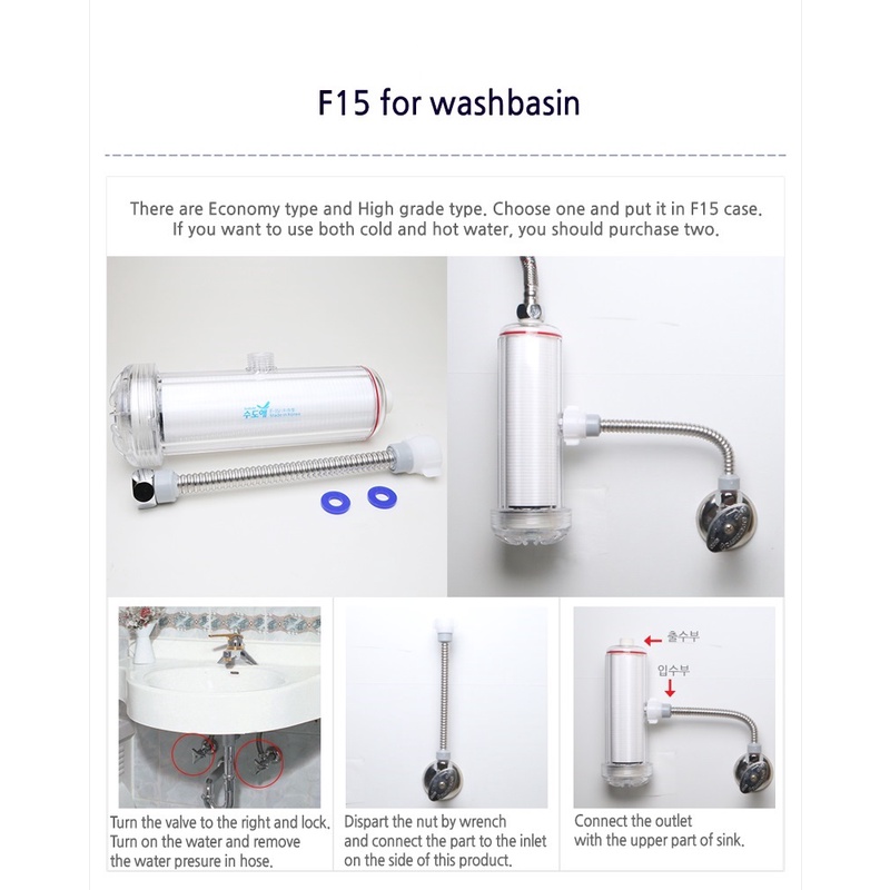 DEWBELL SG - F15 Washbasin Water Filter system / Water Filter / Made in ...
