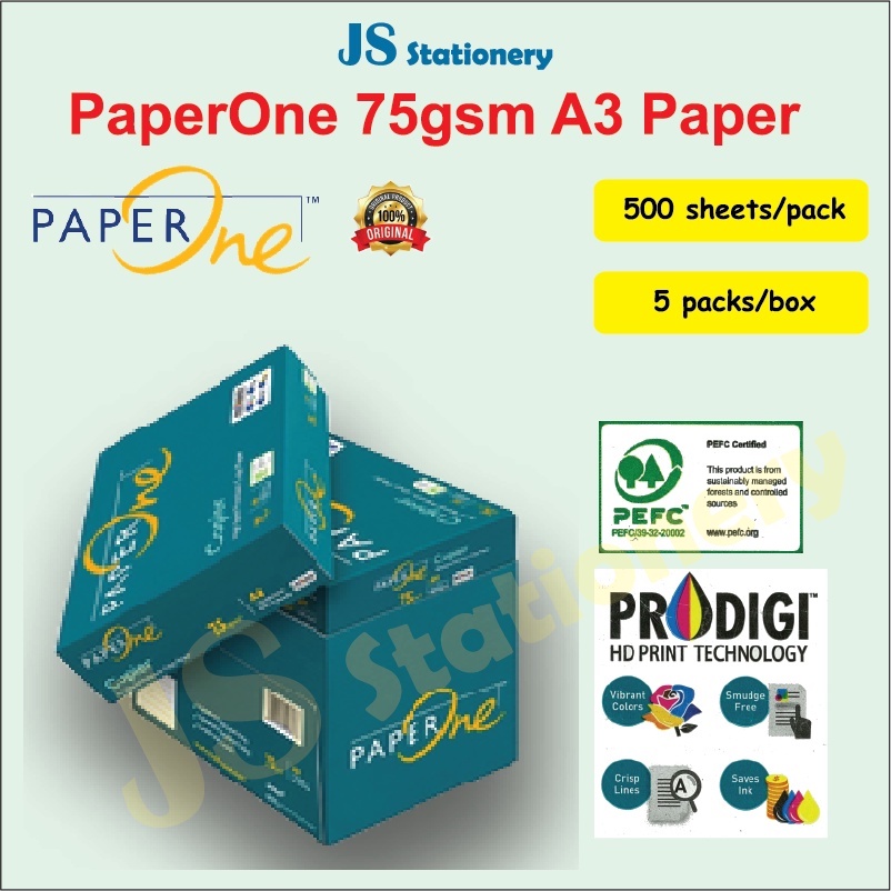 Paper One 75gsm A3 Premium Copier Paper Printing (500sheets / ream ...