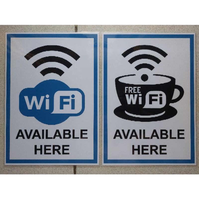 Wifi Available Here Sign / Signage, Laminated A4 Size | Shopee Singapore