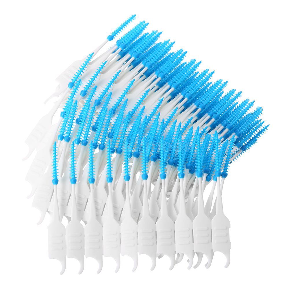 200Pcs/Box Dental Floss Interdental Brush Teeth Stick Toothpick Soft ...