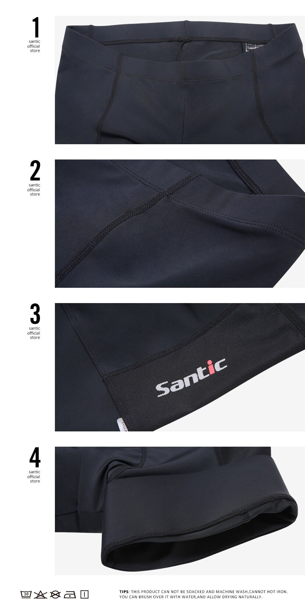 Santic Cycling Shorts for Men 4D Coolmax Padded Biker Shorts Summer Breathable MTB Bike Short ...