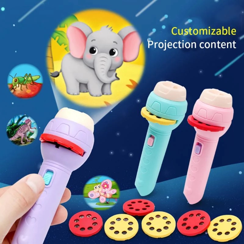 Kids Flashlight Projector Slide Projector Cards/ Educational Learning ...