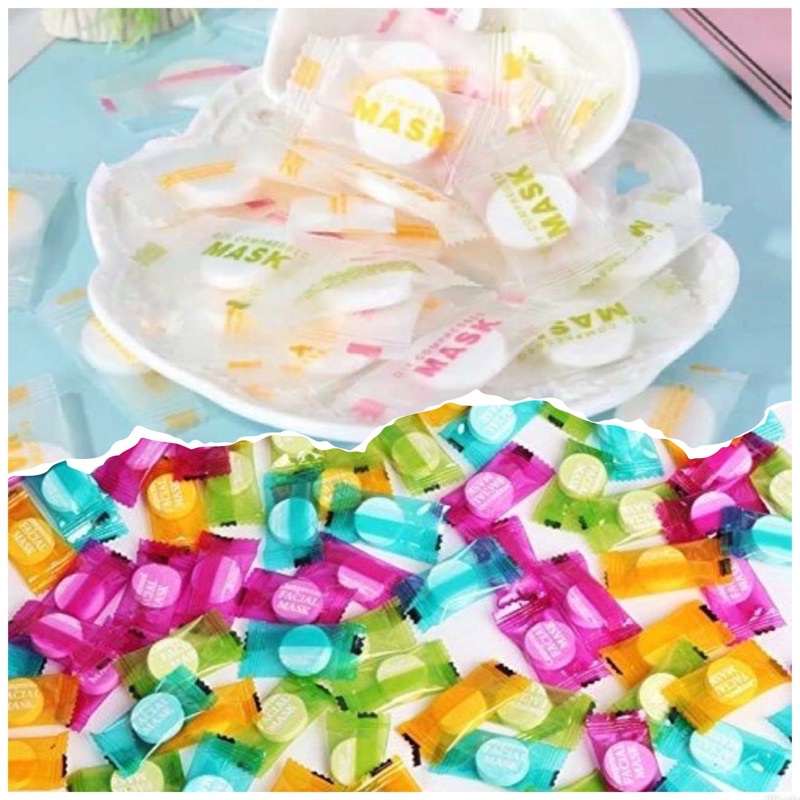 Compressed Paper Mask Sheet / Tablet Mask / Paper Mask / Pack pastel ...