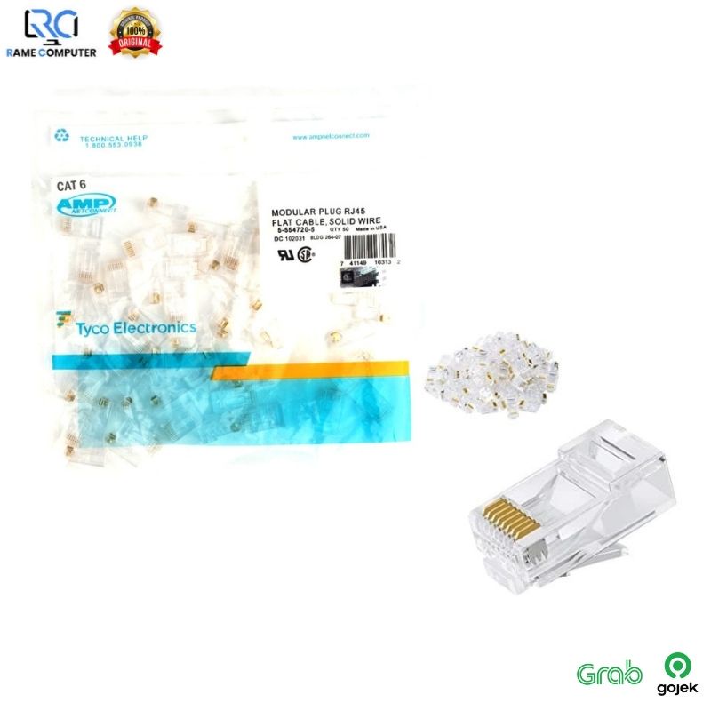 RJ45 AMP NETCONNECT CAT6 (Contents 50) | Shopee Singapore