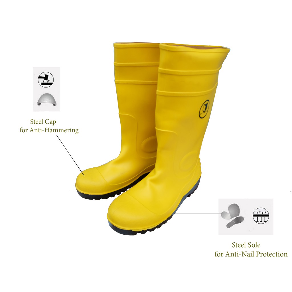 Welwolf Safety Rain Boot PVC Waterproof Rain Boot Rainboot with Steel ...