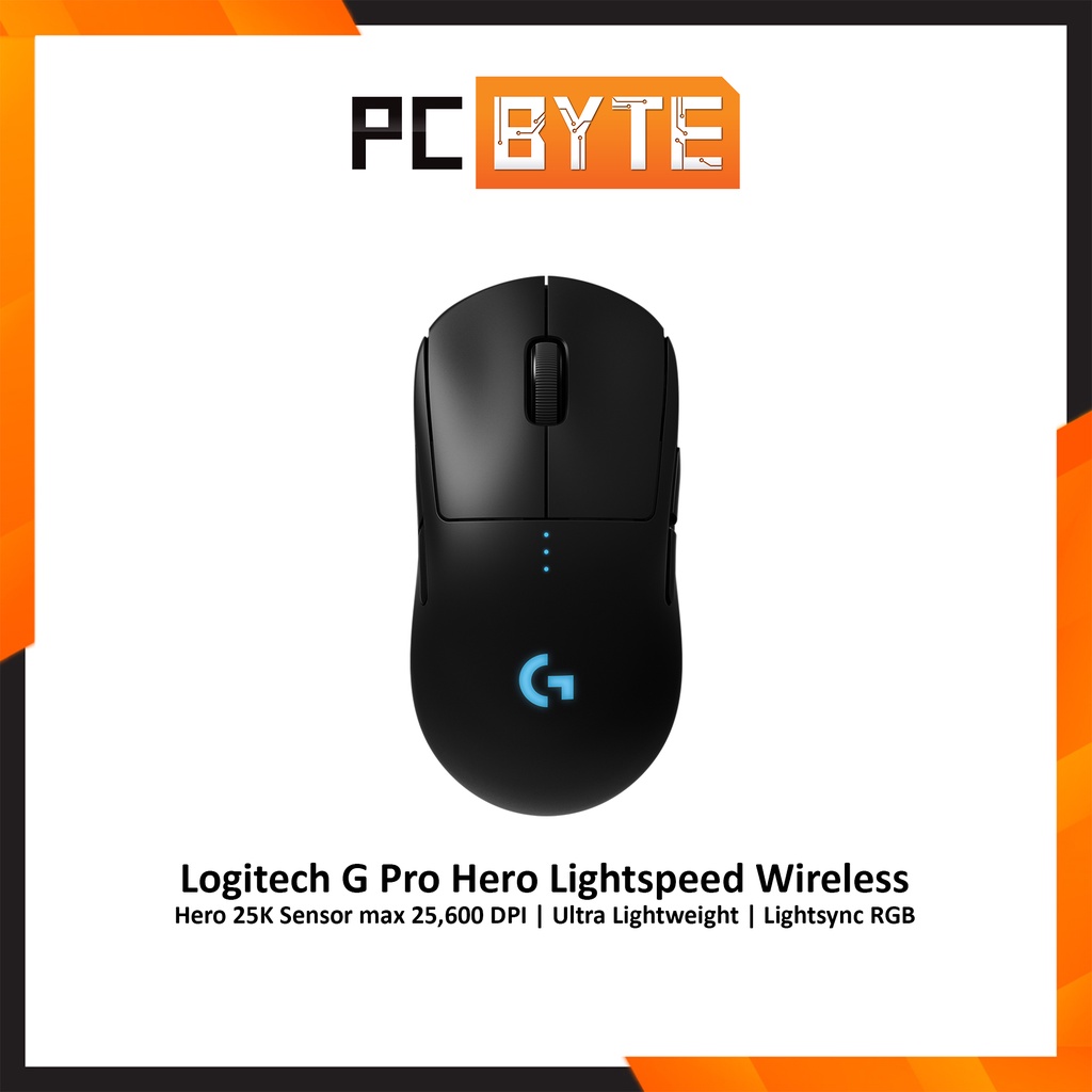 Logitech G Pro Hero Lightspeed Wireless Gaming Mouse (Max 25,600 DPI ...