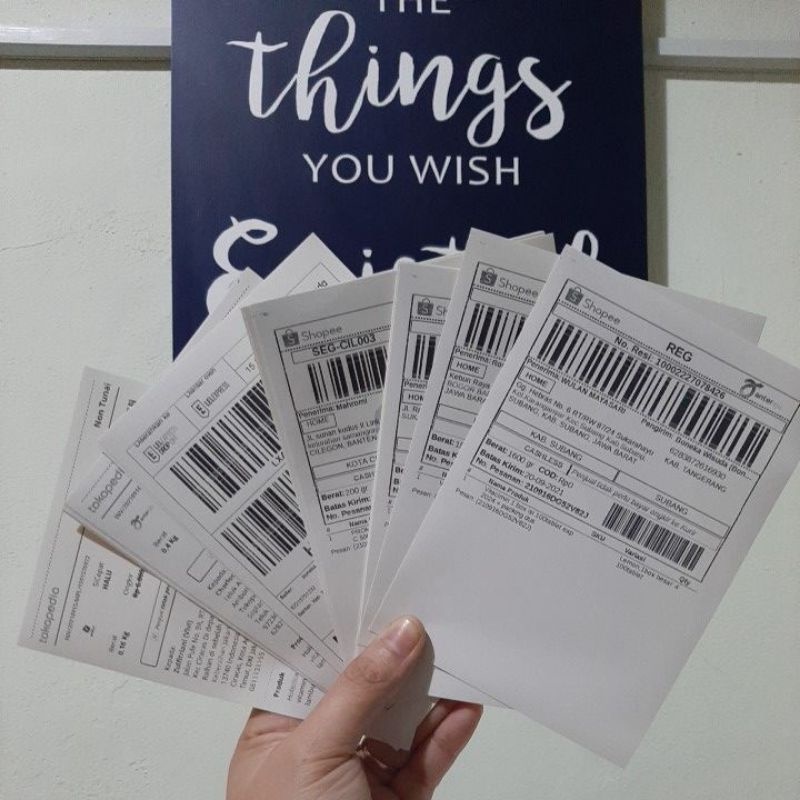 CONTENTS 100 glossy sticker paper/ OLSHOP STICKERS / ADDRESS PRINT ...