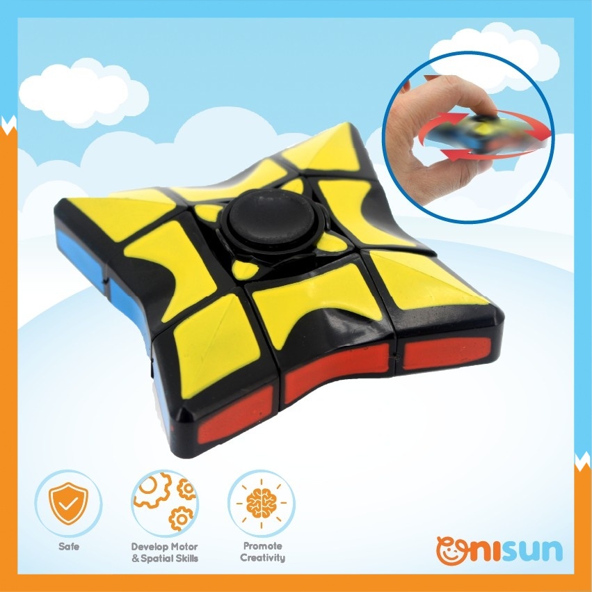 2-in-1 Fingertip Gyro Rubik's Cube Spin Educational Toy (Mainan Cubic ...