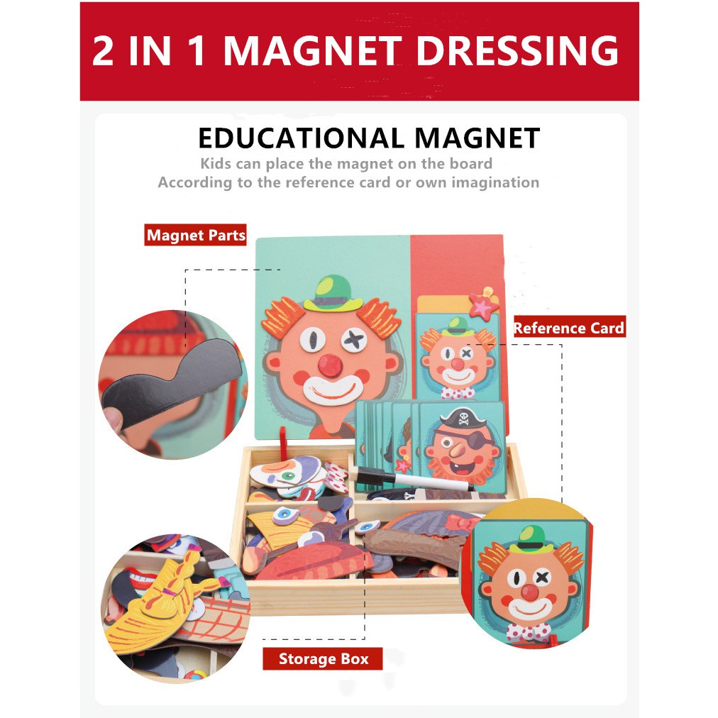 Magnet Dressing/ Magnet Puzzle 6 types Education Creative and ...