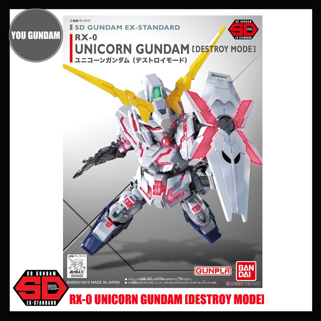 BANDAI GUNPLA SDEX-Standard Unicorn Gandam (Destroy Mode) Gundam ...