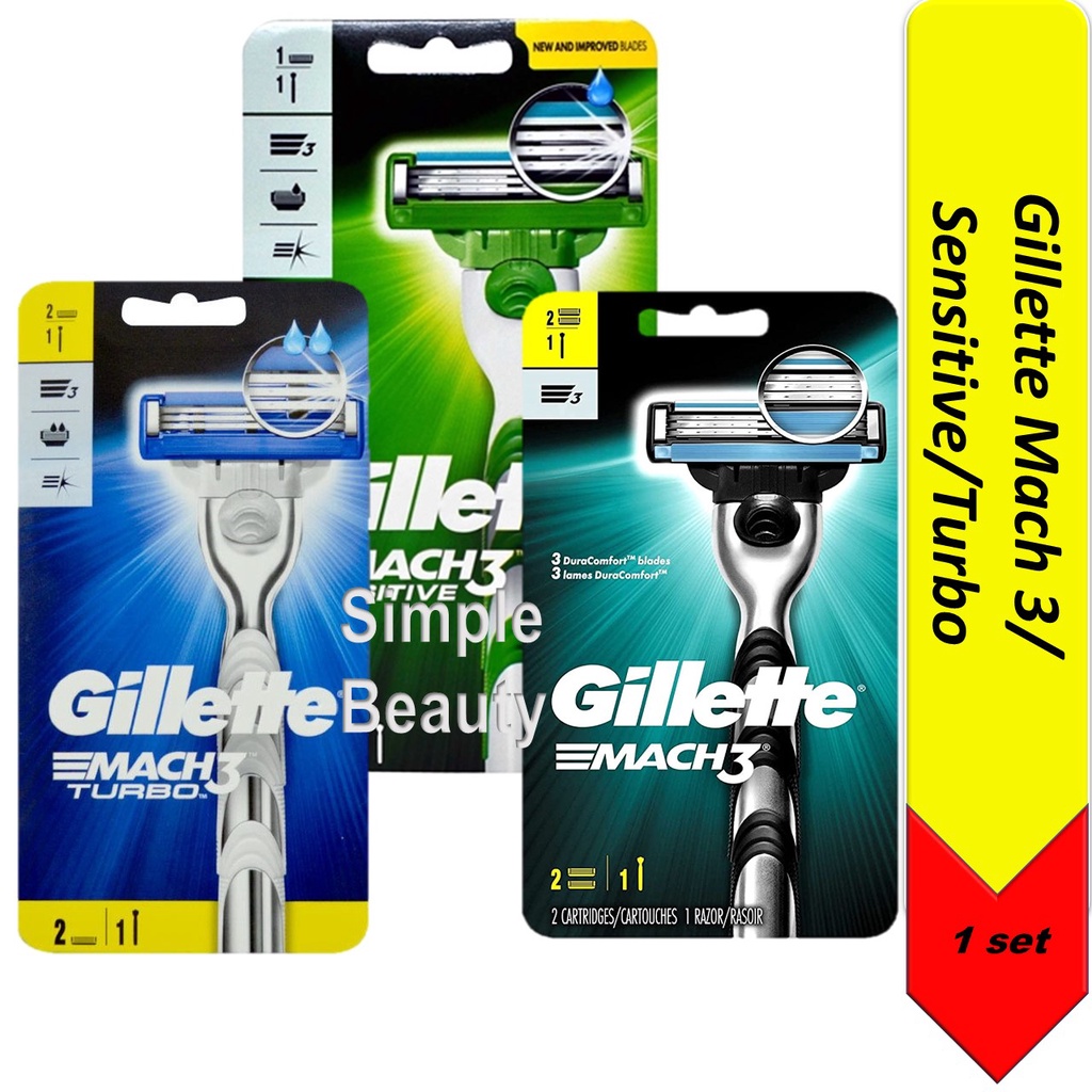 Gillette Mach 3 /Mach 3 Sensitive/ Mach 3 Turbo Handle 1s | Shopee ...