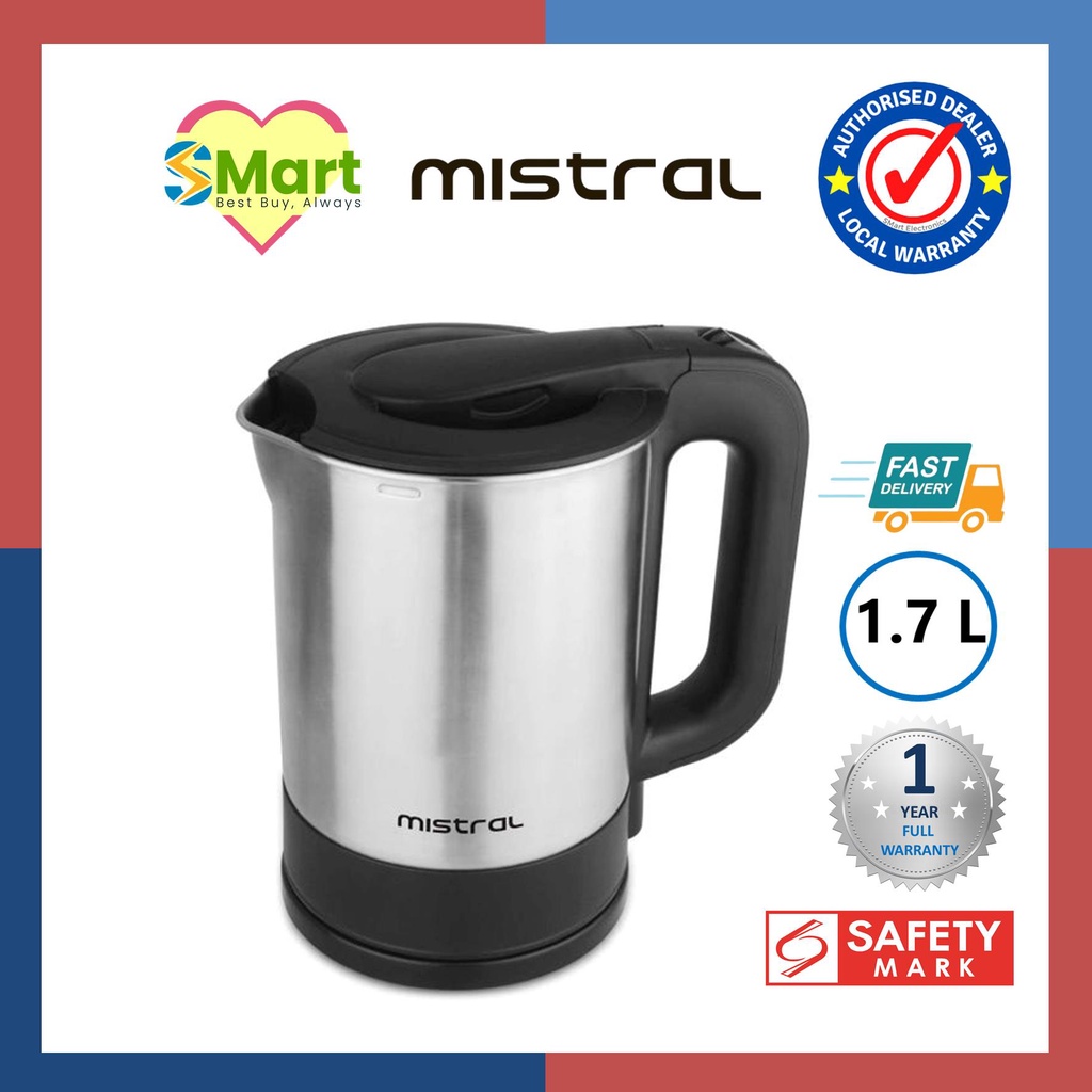 Mistral 1.7L Stainless Steel Cordless Jug Kettle [MEK1702] | Shopee ...