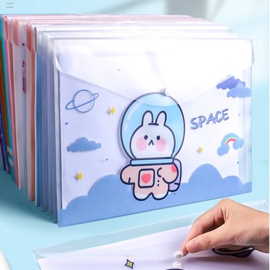 [SG STOCK] 1 set of 4 x A4 Button Folder File Storage Pouch Multi ...