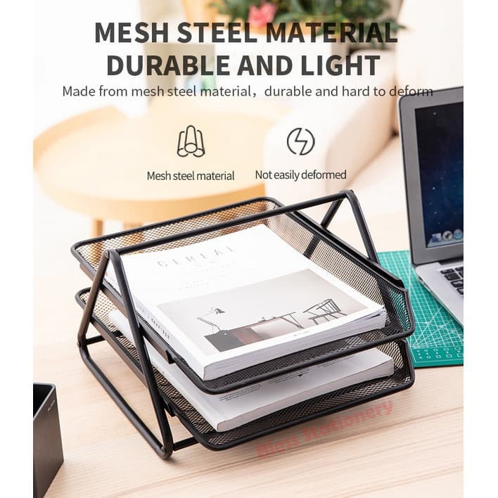 Deli 2-tier document rack, file rack, paper rack, letter tray, file ...