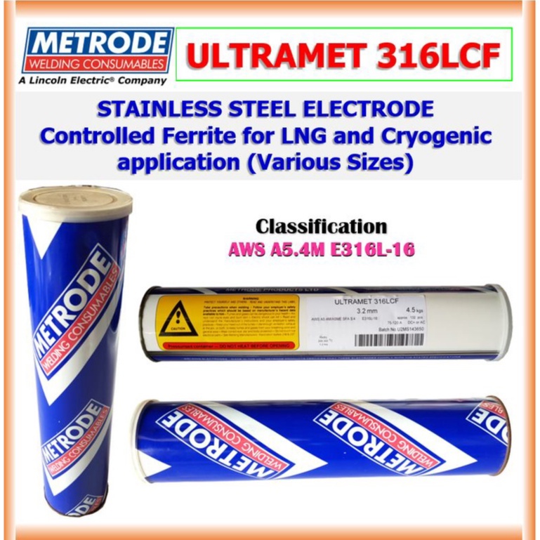 LINCOLN / METRODE ULTRAMET 316LCF ( 316 LCF ) , STAINLESS STEEL WELDING ...