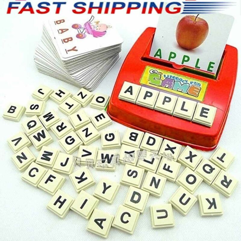 Kids English Word Learning Machine Puzzle Toy Letters Card Spelling ...