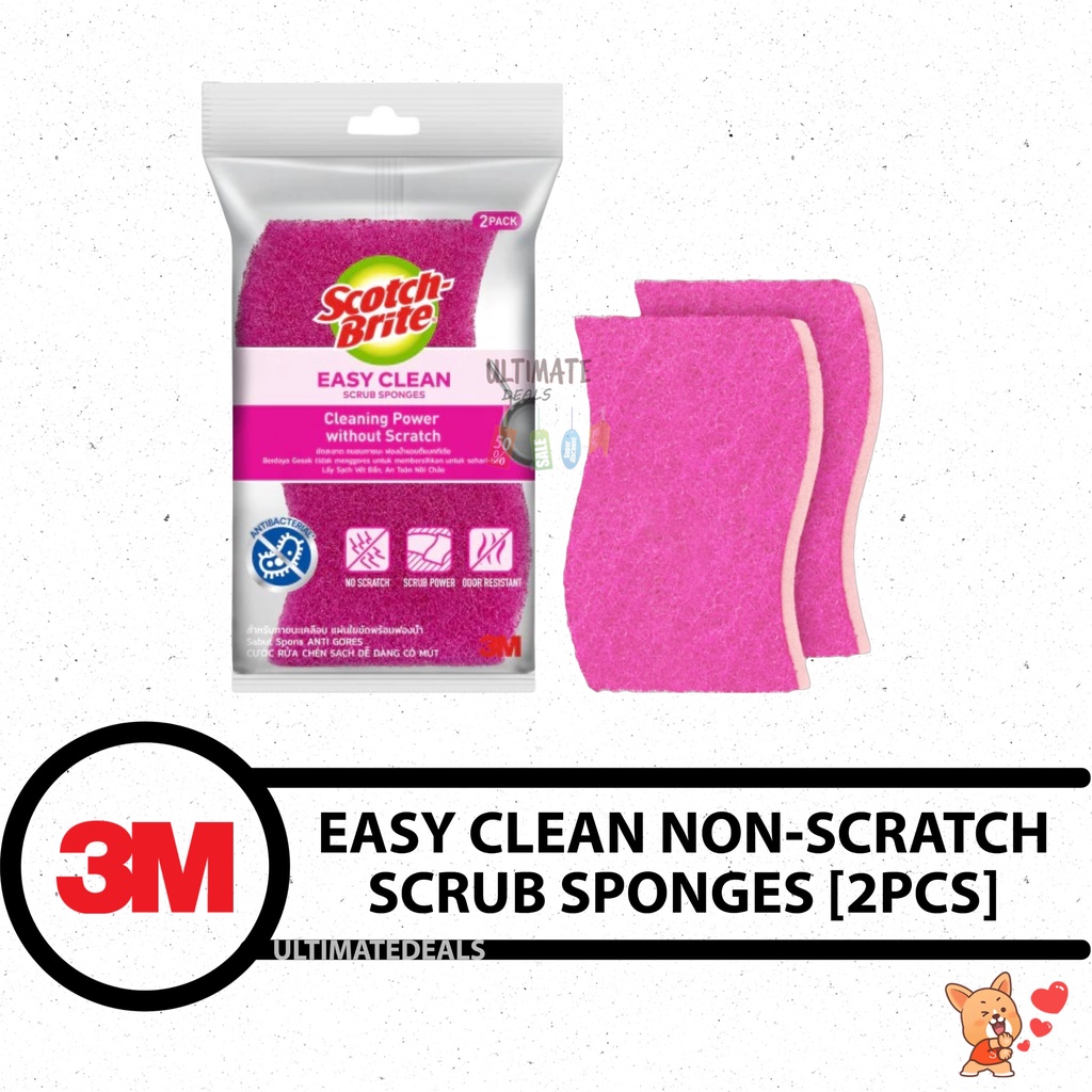 3M Scotch-Brite™ Easy Clean Scrub Sponge - Antibacterial & Scratch Free ...
