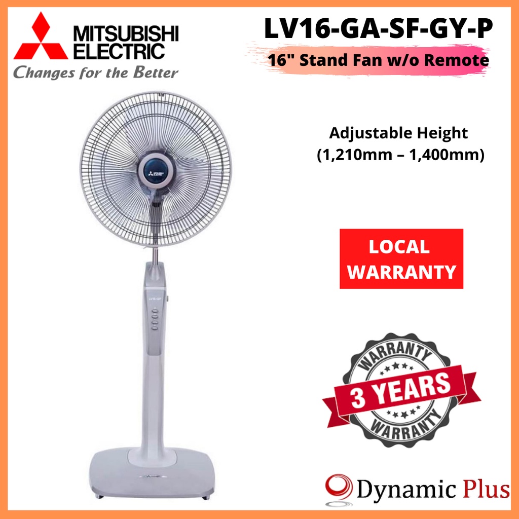 Mitsubishi LV16-GB 16" Stand Fan without Remote - Grey | Shopee Singapore