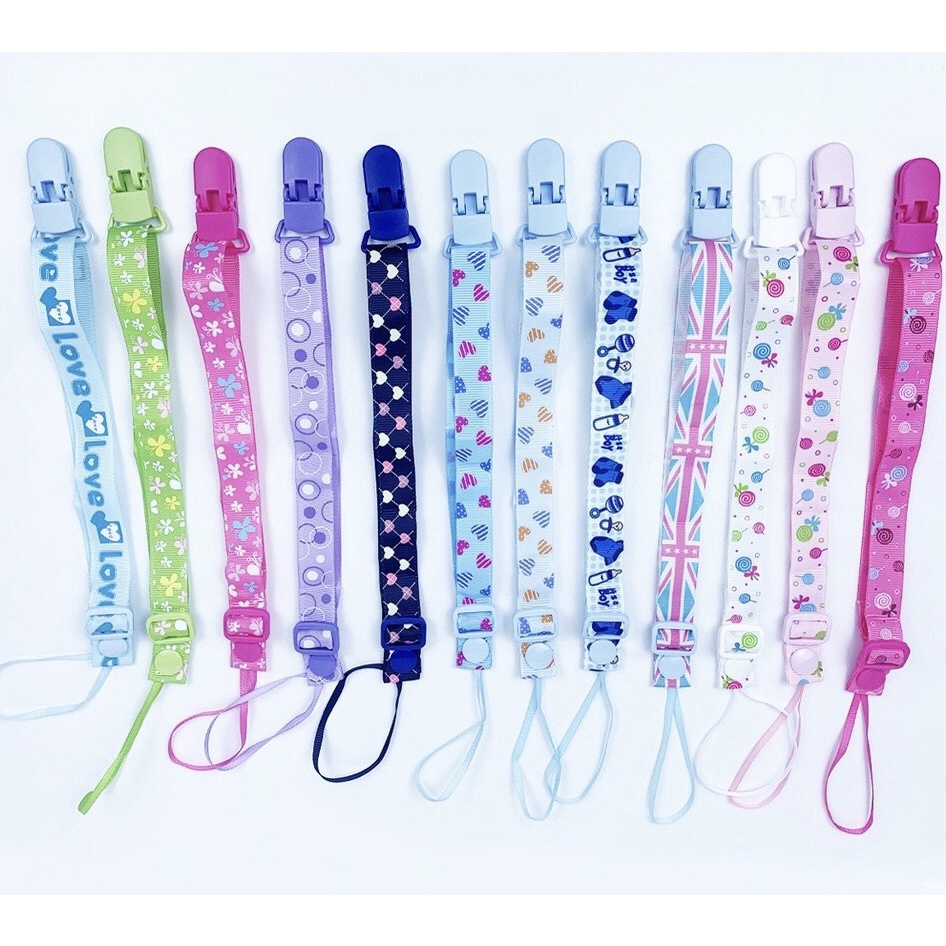Adjustable fabric pacifier and teether strap for babies (adjustable 26 ...