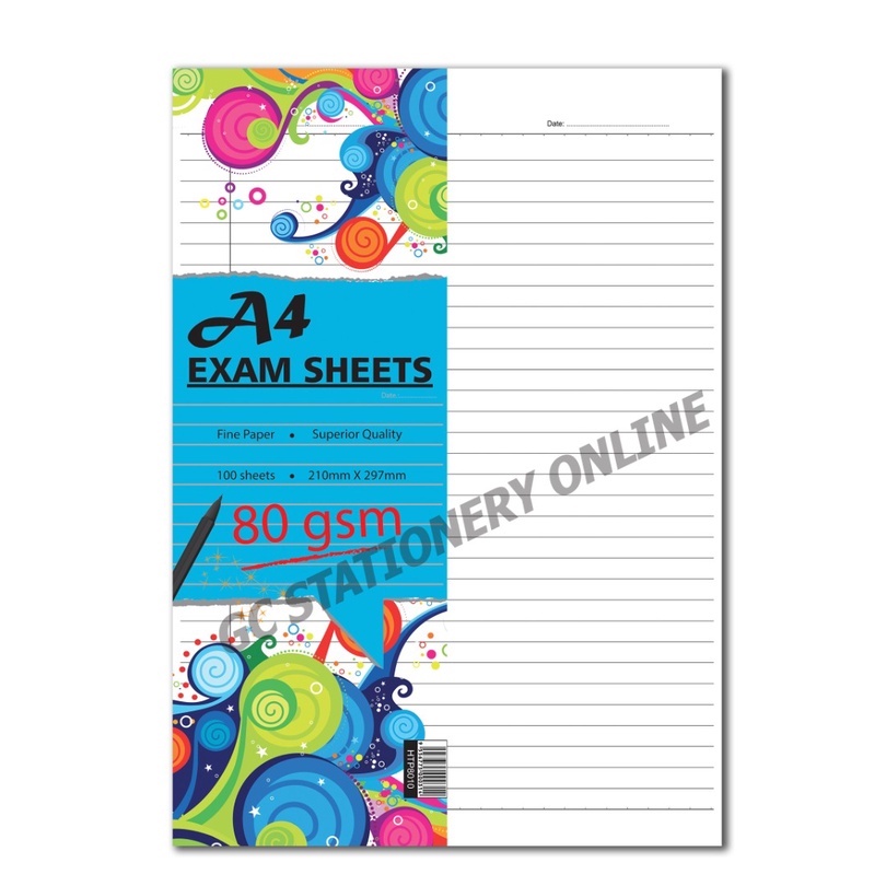 100 SHEETS 80GSM EXAM SHEET / EXAM PAPER / TEST PAPER / FOOLSCAP PAPER ...