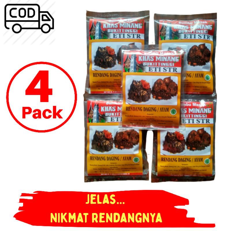 Original Padang Rendang Seasoning Price 4 Packs Bukittinggi Special ...