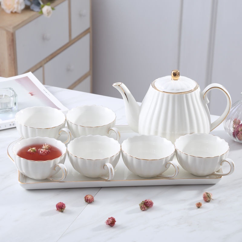 Coffee Cup Set European Style Tea Set Household Ceramic Flower Tea Cup British Afternoon Tea Set ...