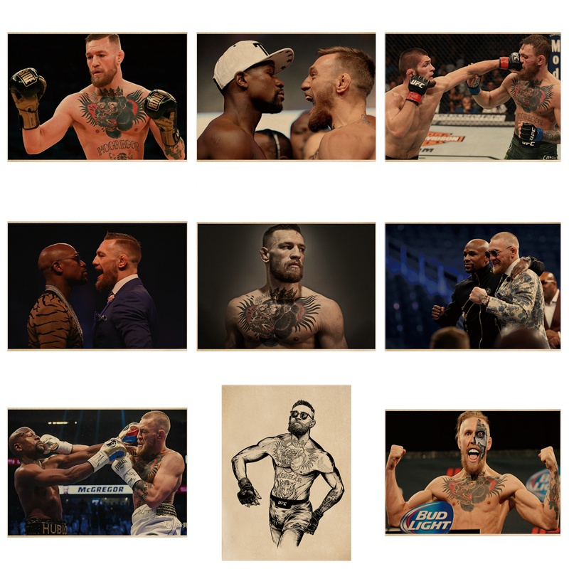 UFC Conor McGregor Poster Adornment Picture Nostalgic Retro Kraft Paper ...