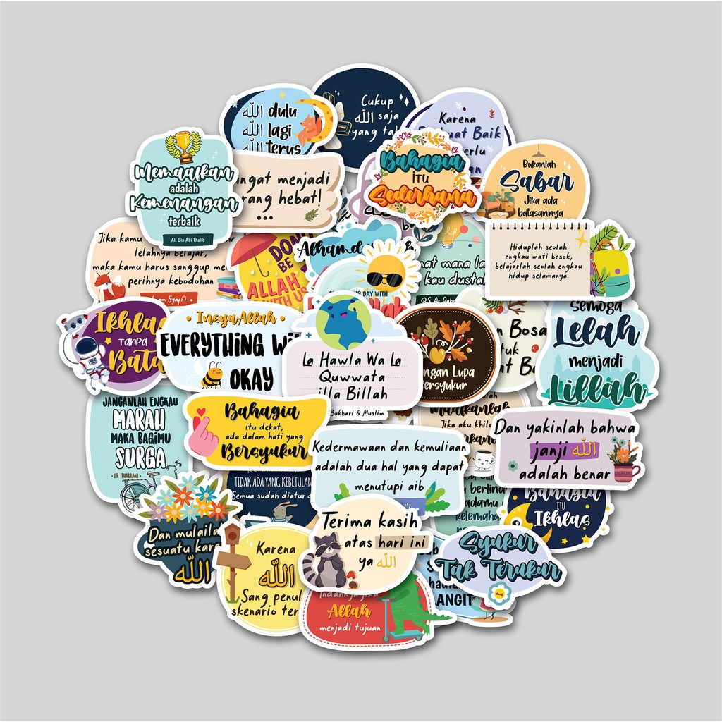Islamic QUOTES STICKER PACK | Tumbler STICKER | Helmet SUITcase LAPTOP ...
