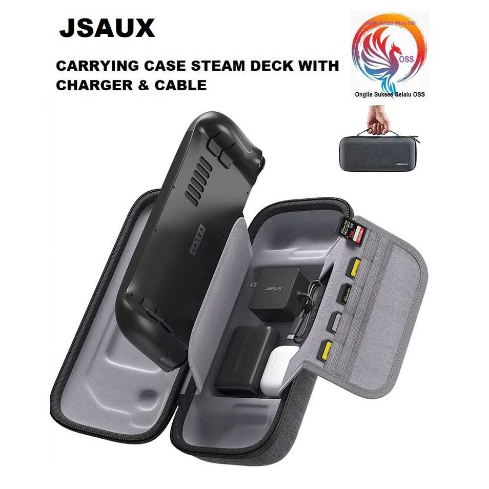 Steam Deck Protective Carrying Case Steam Deck Bag with Charger & Cable ...
