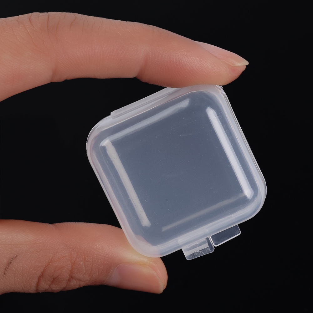30PCS Small Boxes Square Transparent Plastic Box Jewelry Storage Case Finishing Container ...