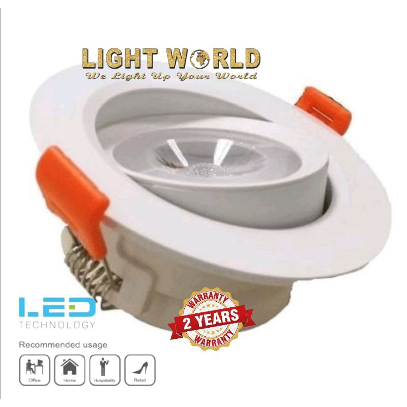 7W LED Eyeball Spotlight Round WW/DL 2year Warranty | Shopee Singapore
