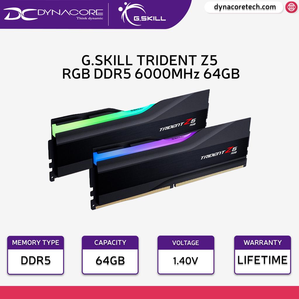 G.SKILL Trident Z5 RGB 64GB (2x32GB) DDR5 6000MHz CL32 Desktop Memory ...