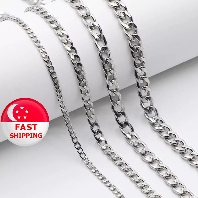 [SG Seller] Quality Stainless Steel Cuban Necklaces Titanium Steel O ...