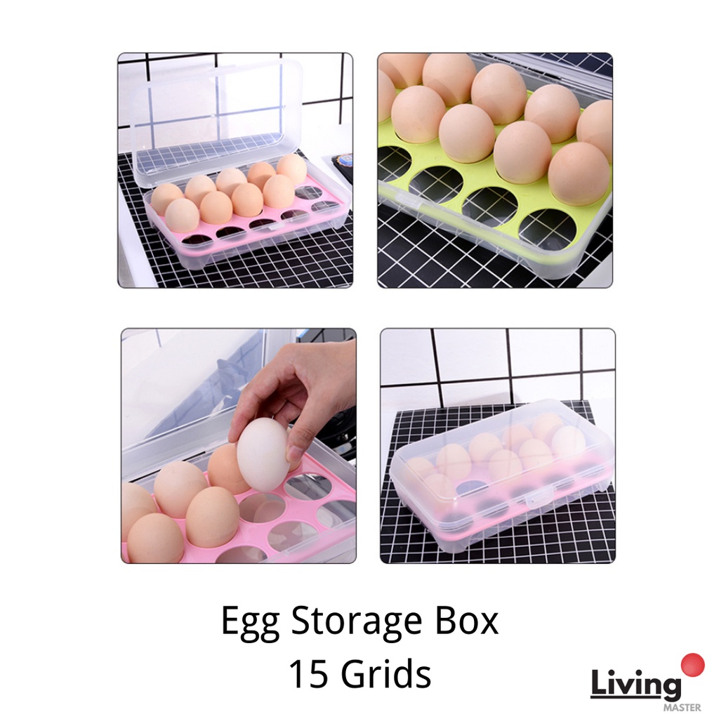 15 Grids Egg Storage Box Egg Tray Egg Organizer Fresh-keeping Box with ...