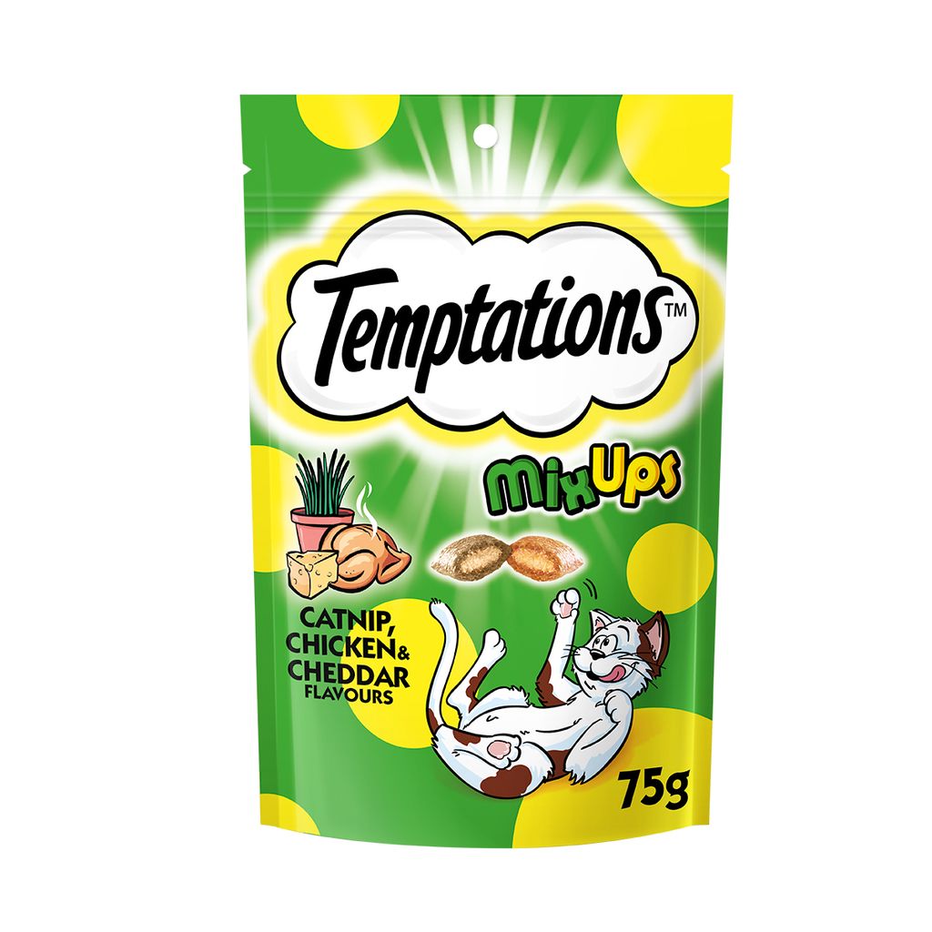 Temptations Mix Ups Cat Treats Catnip, Chicken & Cheddar (75g) | Shopee ...