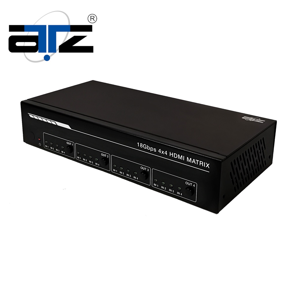 ATZ 4x4 HDMI2.0 Matrix Switch 18Gbps 4K at 60Hz 4:4:4 with Audio ...