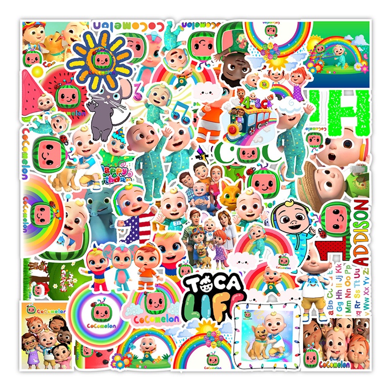 50Pcs Cartoons Anime Cocomelon Graffiti Stickers for Laptop Skateboard ...