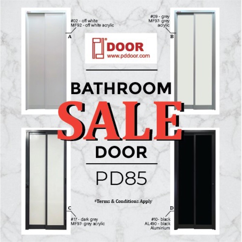 Slide and Swing Pd Door Heavy Duty Sleek Bathroom Door Model (Supply ...