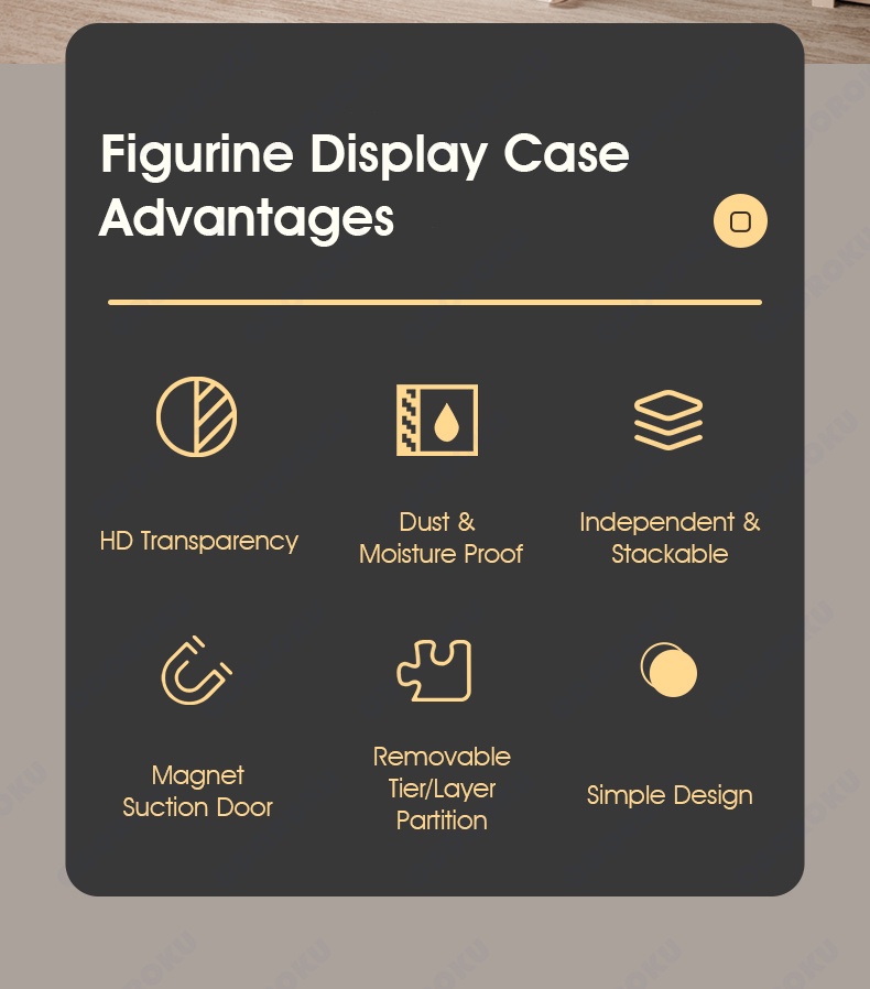 ODOROKU Popmart Stackable Display Case with Magnetic Door and Removable ...