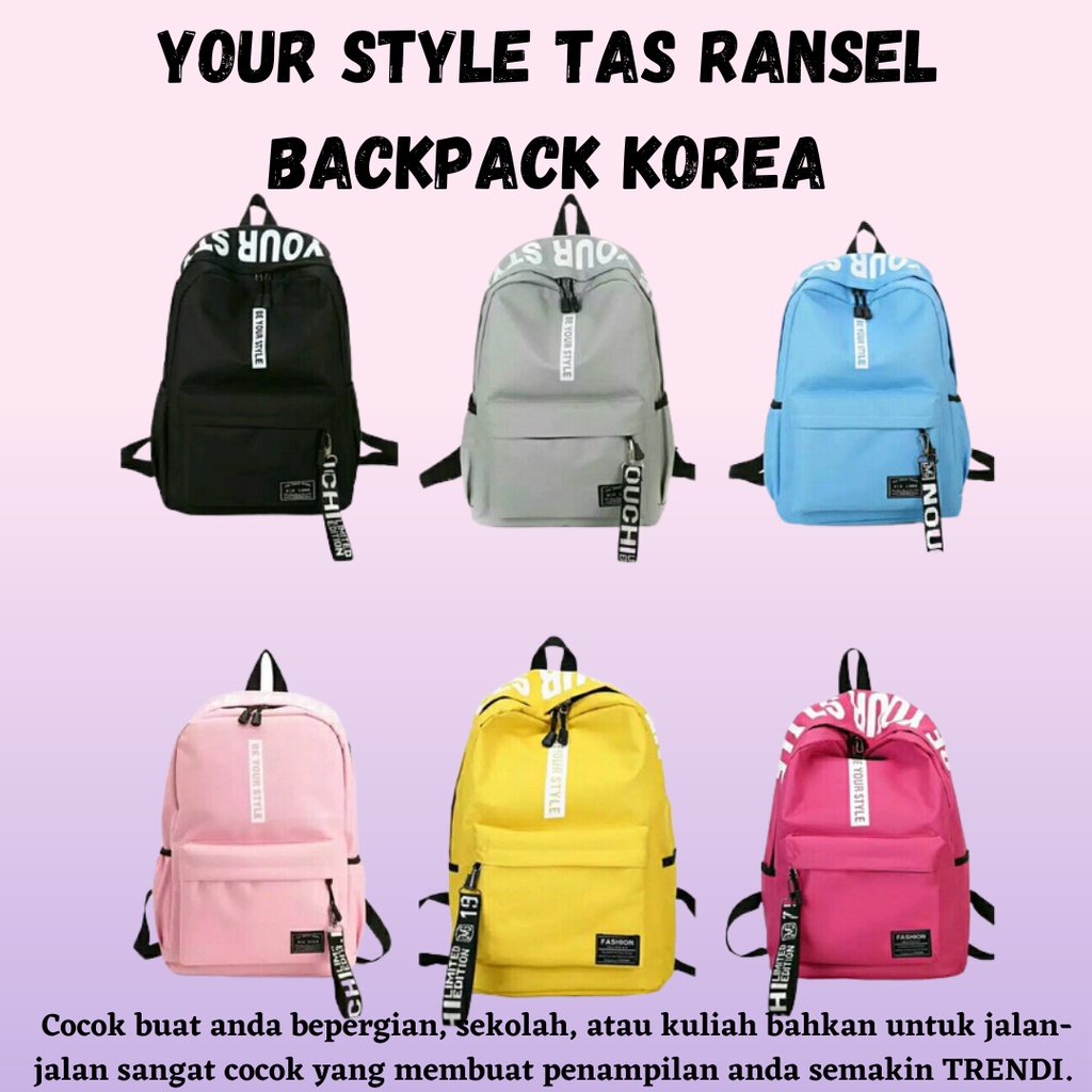 The Newest And Be Your Style Korean Backpack Backpack SWAG School ...