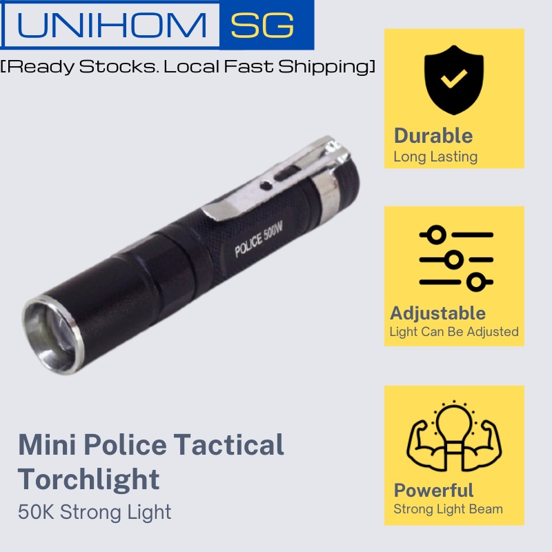 UnihomSG [ReadyStock] Japan LED Police Mini Torch light | 50K Super ...