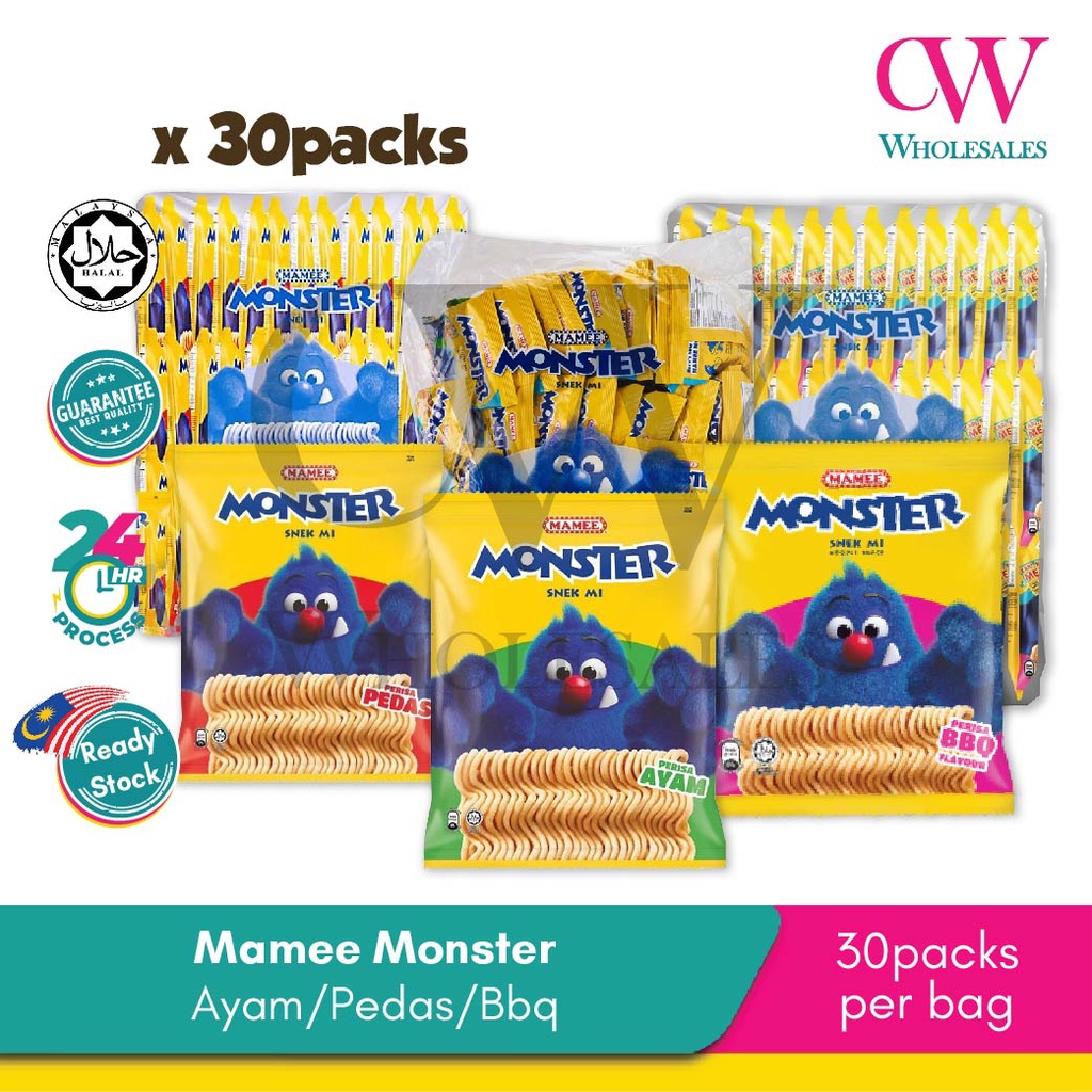 Mamee Monster Mamee Mee Ayam Pedas Bbq 25g x 30pcs | Shopee Singapore